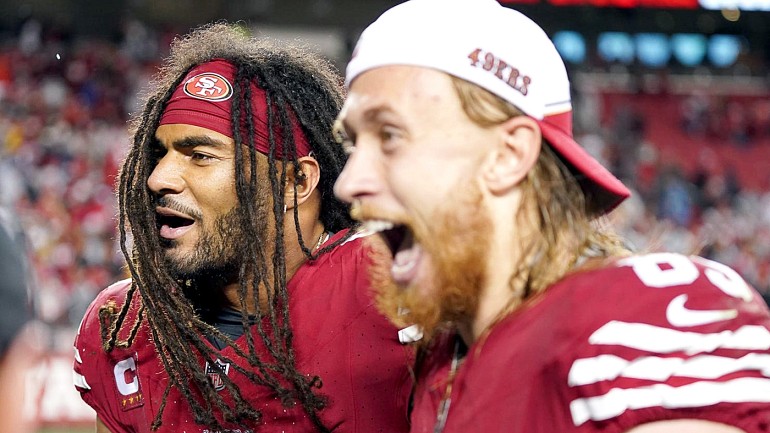 49ers' George Kittle wins 2023 Beer Olympics with ex-teammate DeForest ...