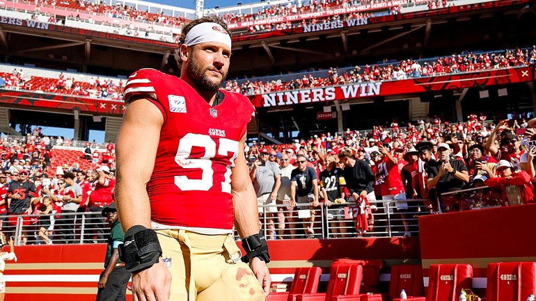 49ers Notebook: Nick Bosa sends Kyle Shanahan a curse-filled message ...