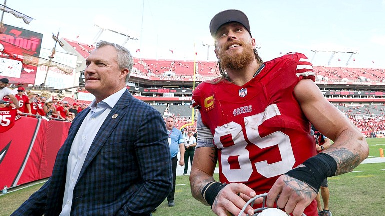 49ers' George Kittle wins 2023 Beer Olympics with ex-teammate DeForest ...