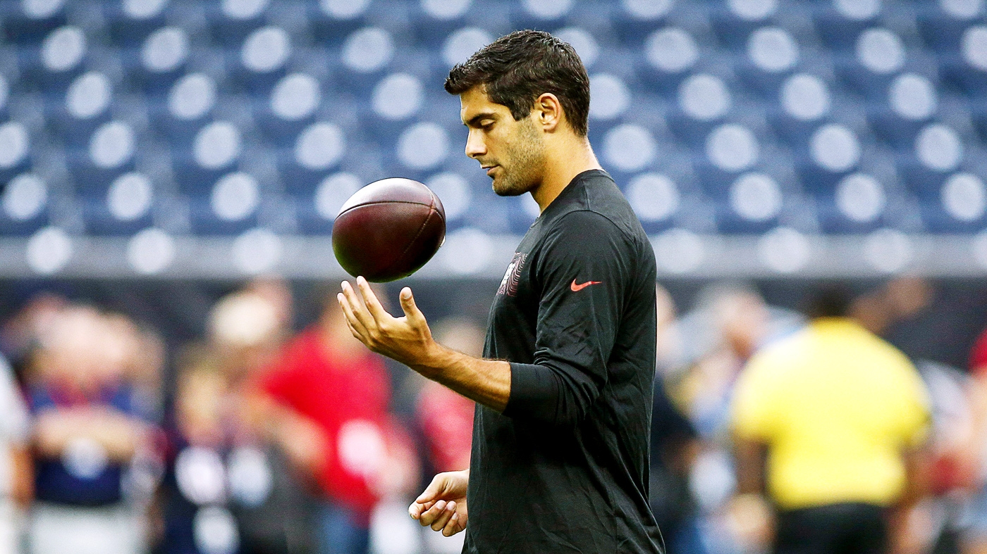 Jimmy Garoppolo speaks to the media for the first time since his injury ...
